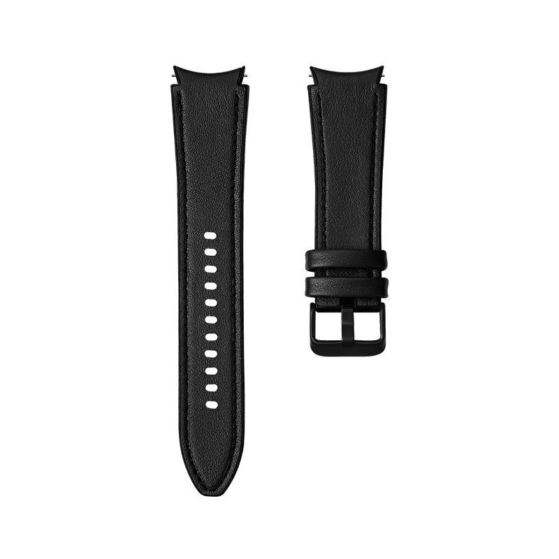20mm Samsung Galaxy Watch Strap/Band | Black Premium Leather Strap/Ban ...