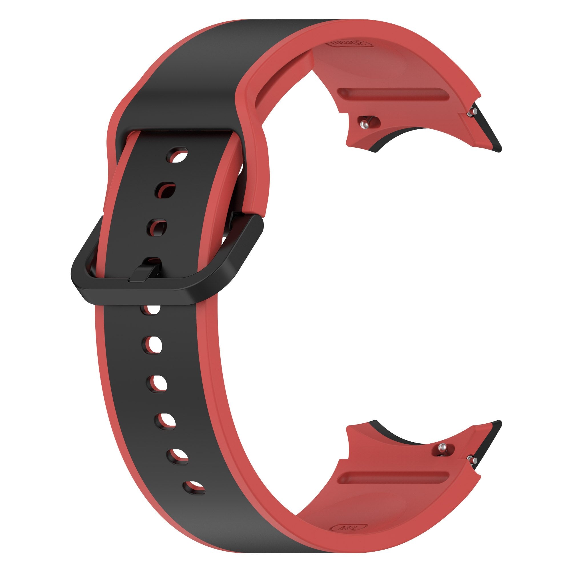 20mm Samsung Galaxy Watch Strap/Band | Black/Red Elite Silicone Strap ...