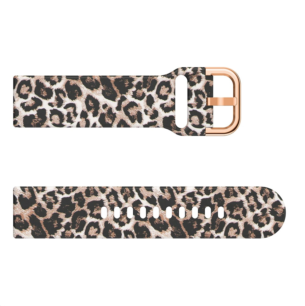 20mm Samsung Galaxy Watch Strap/Band | Leopard Print Patterned Silicon ...