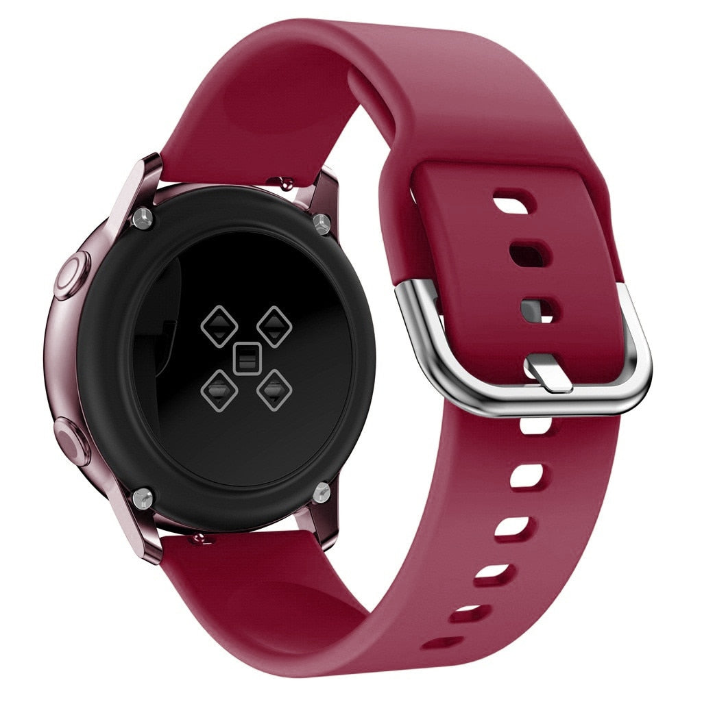 20mm Samsung Galaxy Watch Strap/Band | Original Red Wine Plain Silicon ...