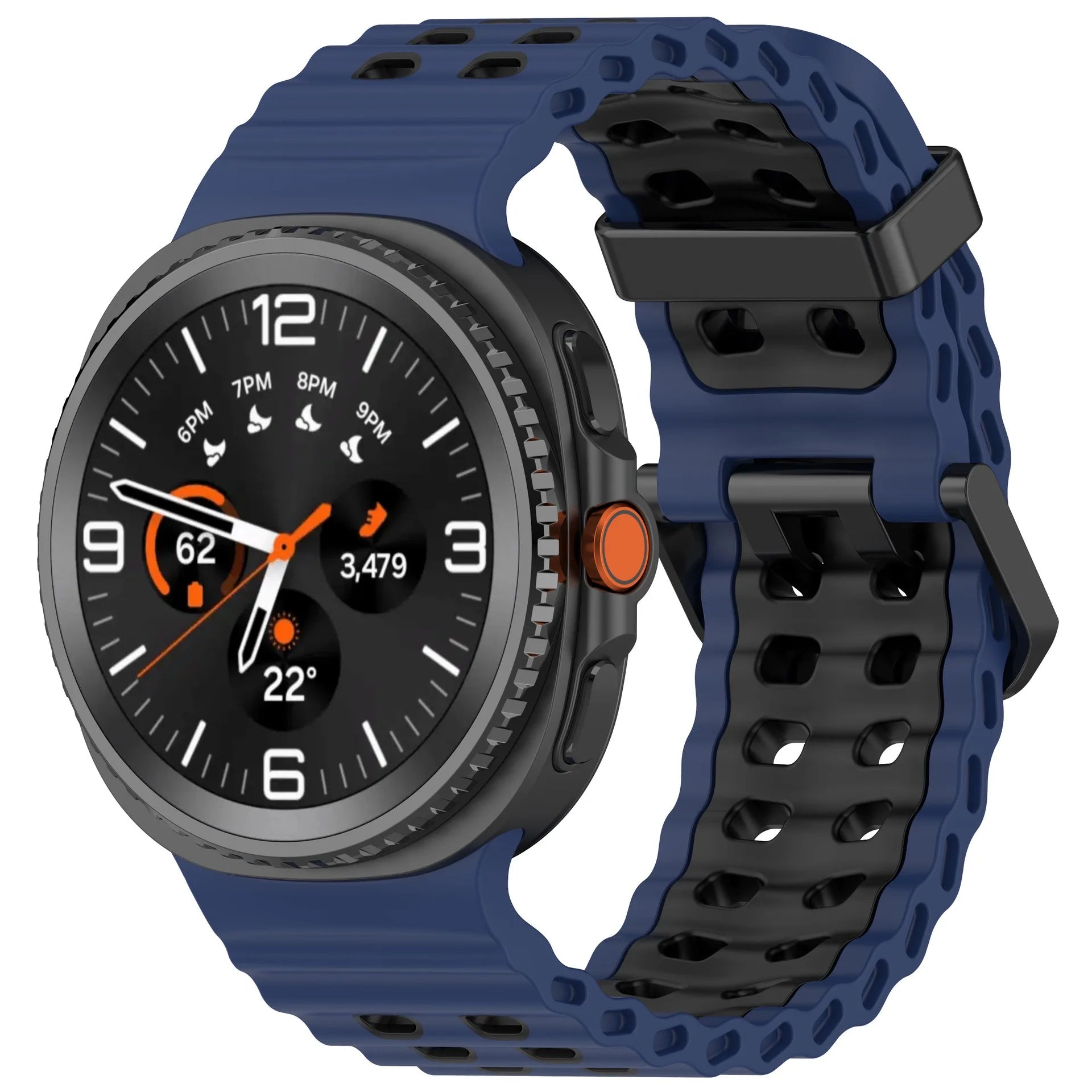 Blue/Black Ocean Silicone Samsung Galaxy Watch 8 Strap | For 40mm/42mm ...
